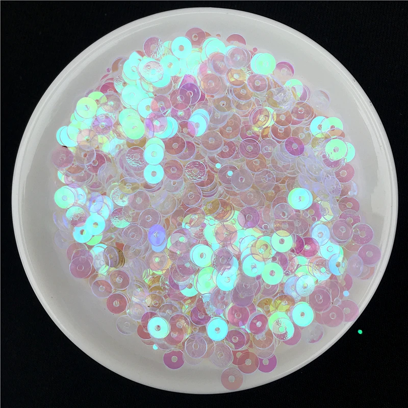 20g(4000pcs) Shiny Transparent Sequin 4mm Flat round PVC loose sequins ...