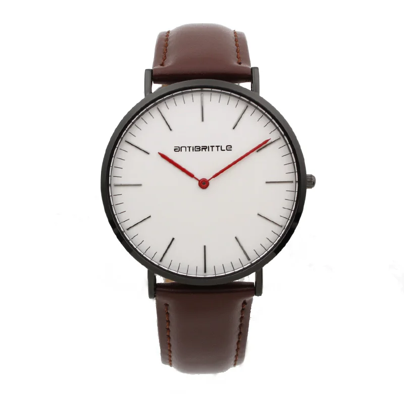 Japan Quartz Red Hand Men Minimalist Watch Classic Women Thin Leather ...