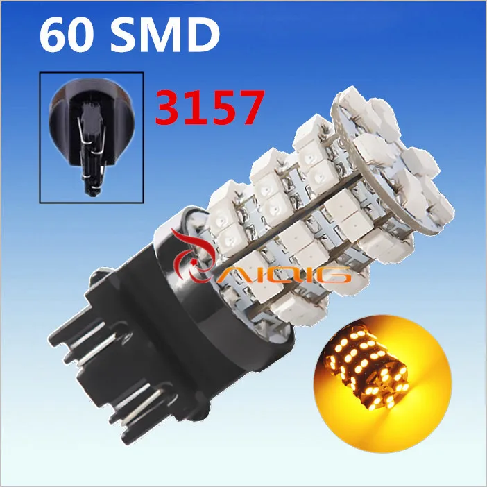 3156 3157 Amber Yellow 60 SMD rear brake Lights LED Car Light Source ...
