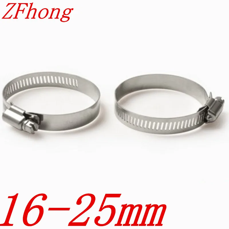 20pcs/lot 16mm to 25mm 16 25mm American type stainless steel hose clamp ...