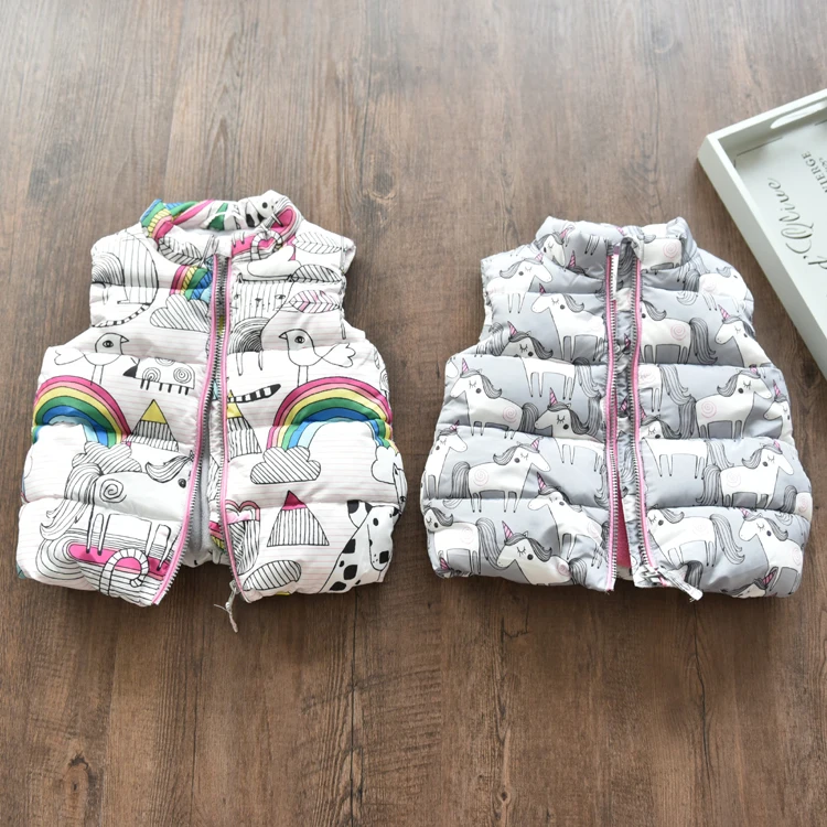 New Arrival Autumn Winter Baby Girls Waistcoats Kids Cartoon Unicorn ...