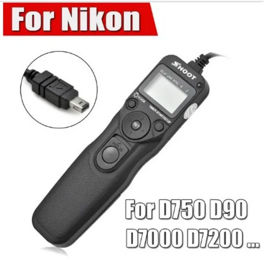 Shoot Timer Remote Control Shutter Release Cable Intervalometer for Nikon D750 D7100 D7000 D5100 ...