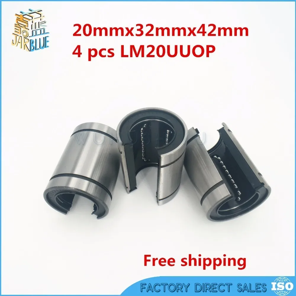 4pcs/lot Free shipping LM20UUOP 20mm Linear bearings Open Type CNC ...