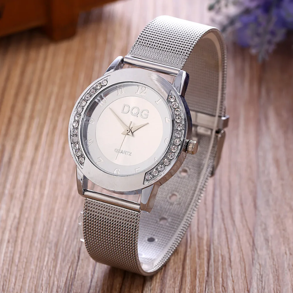 2023-New-Women-Gold-Metal-Mesh-Stainless-Steel-Watches-Crystal-Casual ...