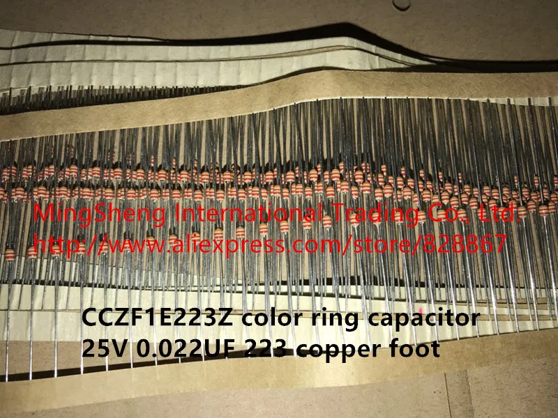 Condensador de anillo de color 100% CCZF1E223Z, 25V, 0.022UF, pie de ...