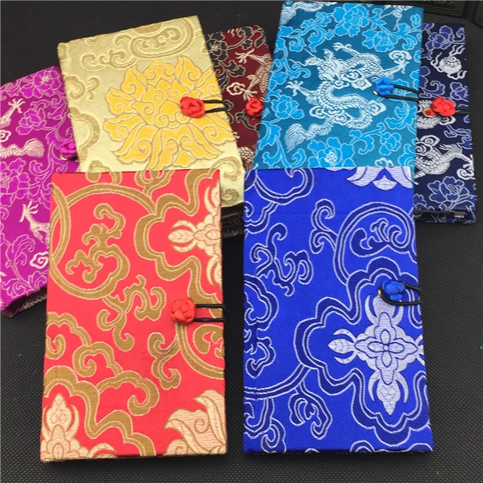 2021 Luxury Hardcover Chinese Silk Notebook Vintage Gift Color Adult ...