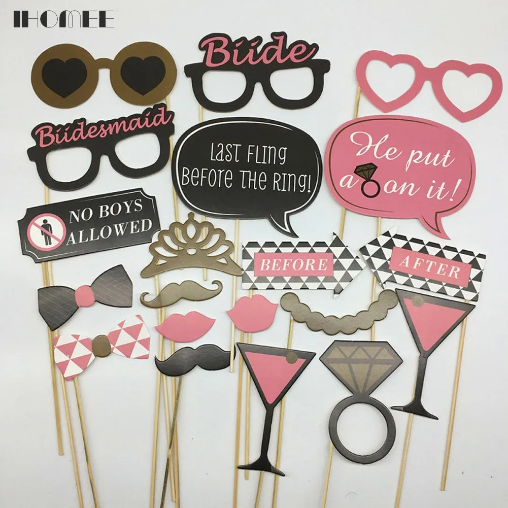 20Pcs/Set Ladies Bachelorette Party Decoration Photobooth Props Mask ...