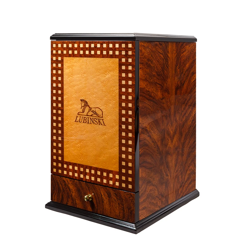 Red Cedar Wood Cigar Humidor Box with Transparent Glass Top Storage ...
