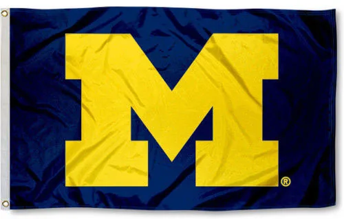 UM Block M Wolverines University of Michigan College Nylon Indoor ...