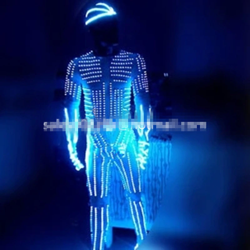 Led Costume Luminous Light Up Robot Suit With LED Helmet For Men ...