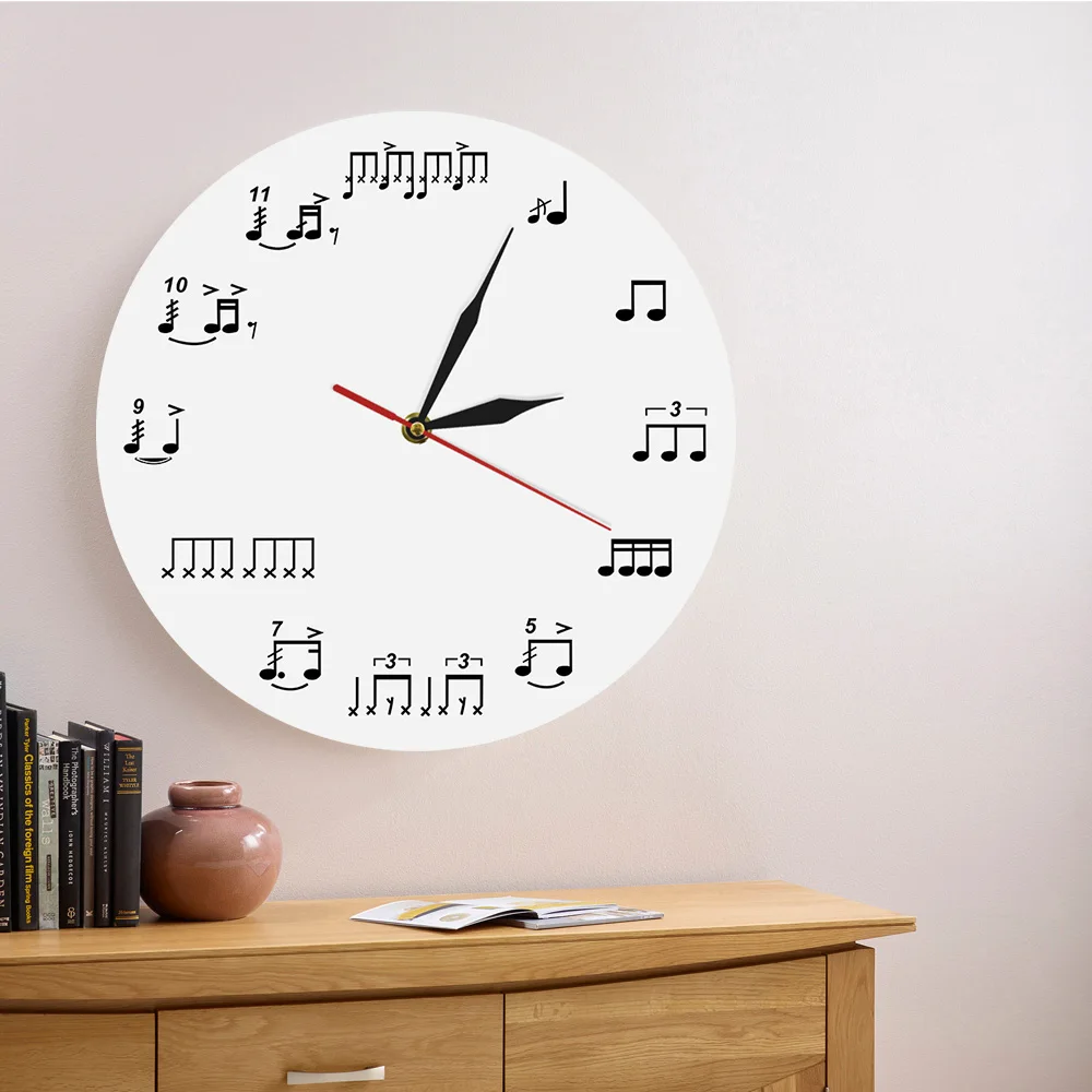 Reloj de pared con notas musicales para decoración de dormitorio ...
