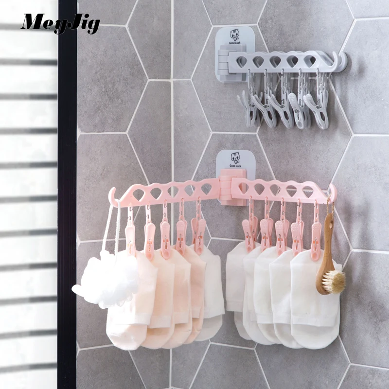 Multifunctional Hanger Socks Clip Organizer Household Plastic Socks ...