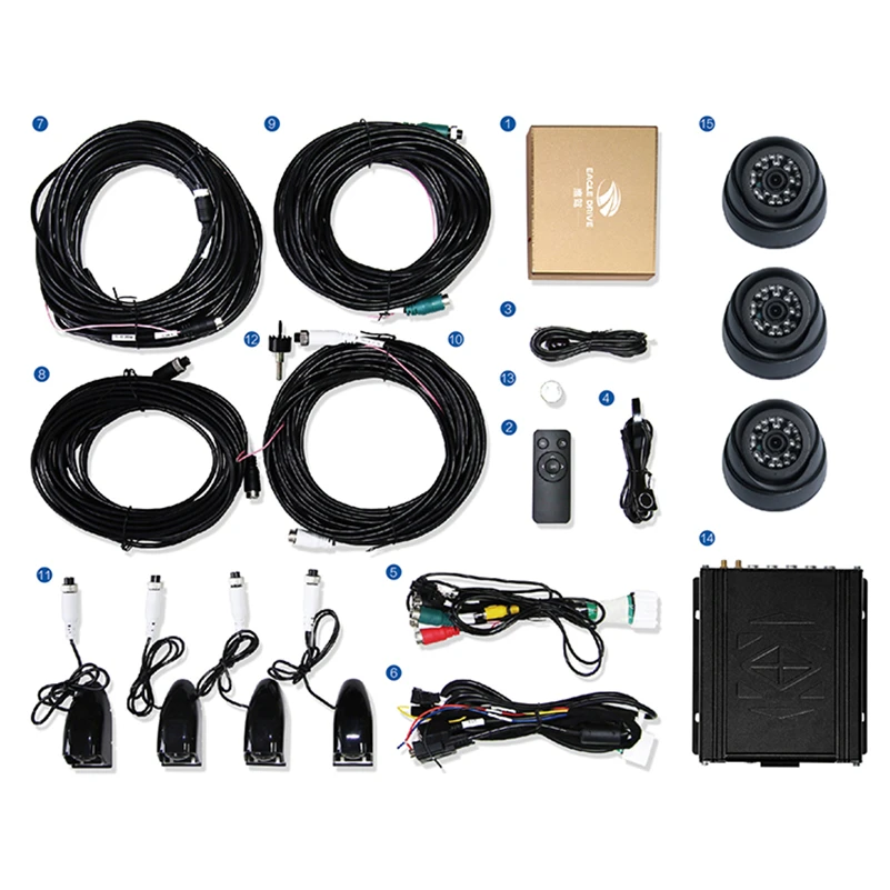 Long Vehicle 4 Channel Camera System 360 Bird View Surround View Safe ...