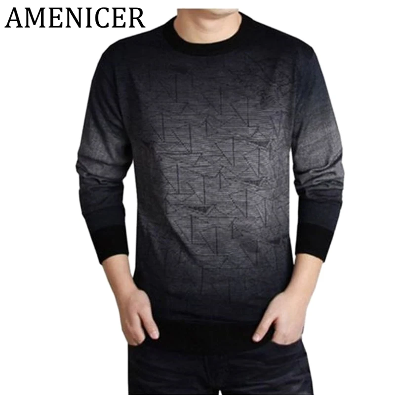 Spring Autumn 2017 Men Fashion Knitting Sweater Slim Fit O Neck ...