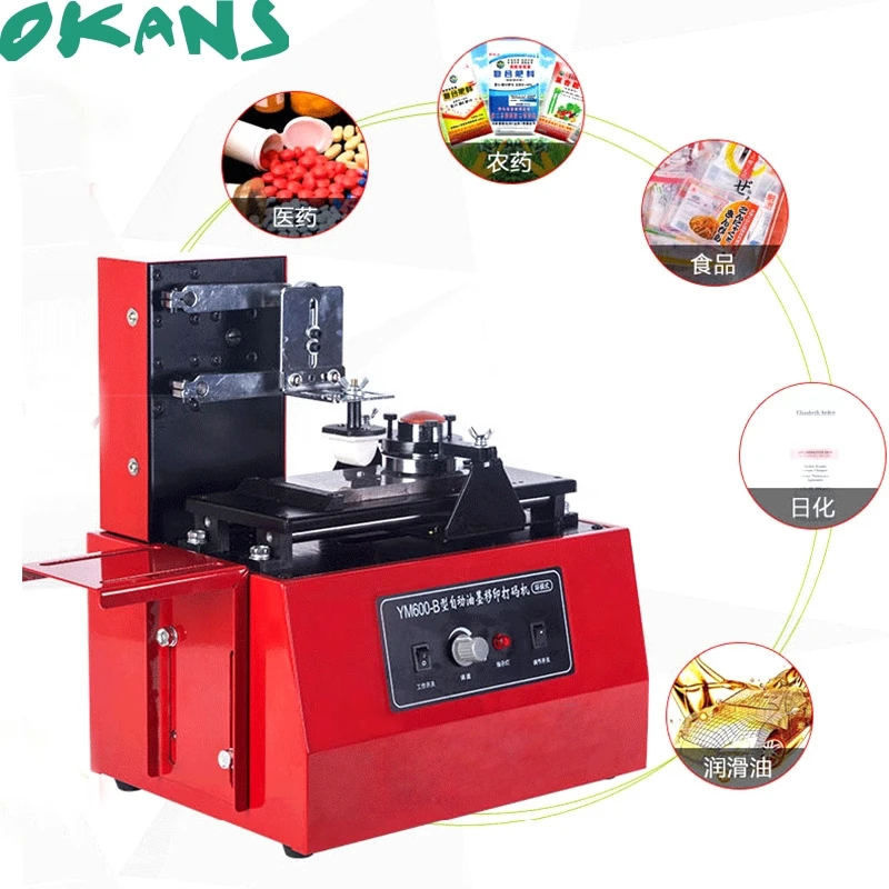 YM600 B 110V 220V Electric Pad Printer Ink Printing Machine Printing Coder Production Date Code ...