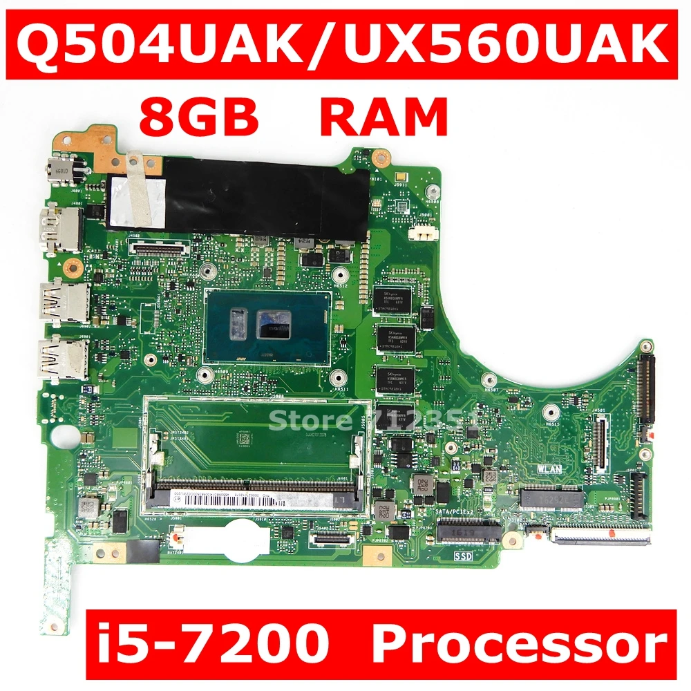 Q504uak/ux560uak placa mãe i5 7200 cpu 8 gb ram para asus q504uak ...