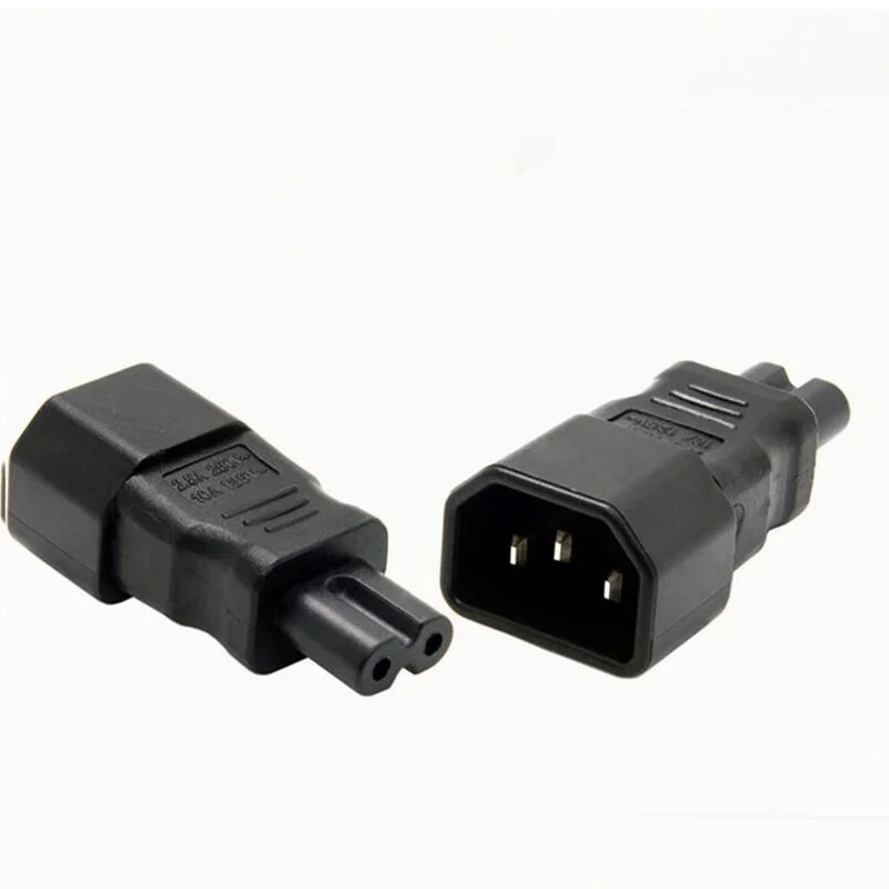 Power Cord Three Round Hole Tail Turn 2p C14 To C7 Plug Adapter X2 ...