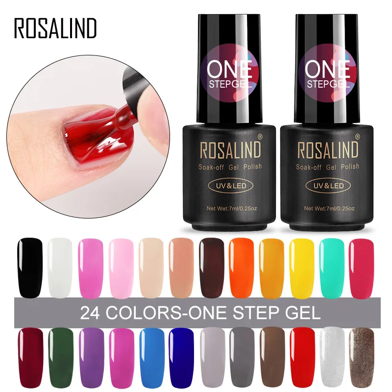 ROSALIND 7ML Nail Gel Color One Step Nail Polish Semi Permanent Gel ...