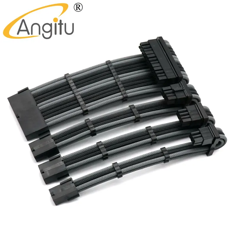 Angitu Custom 180 Degree Computer 24pin Atx, Cpu 8pin, Gpu 8pin, Gpu ...