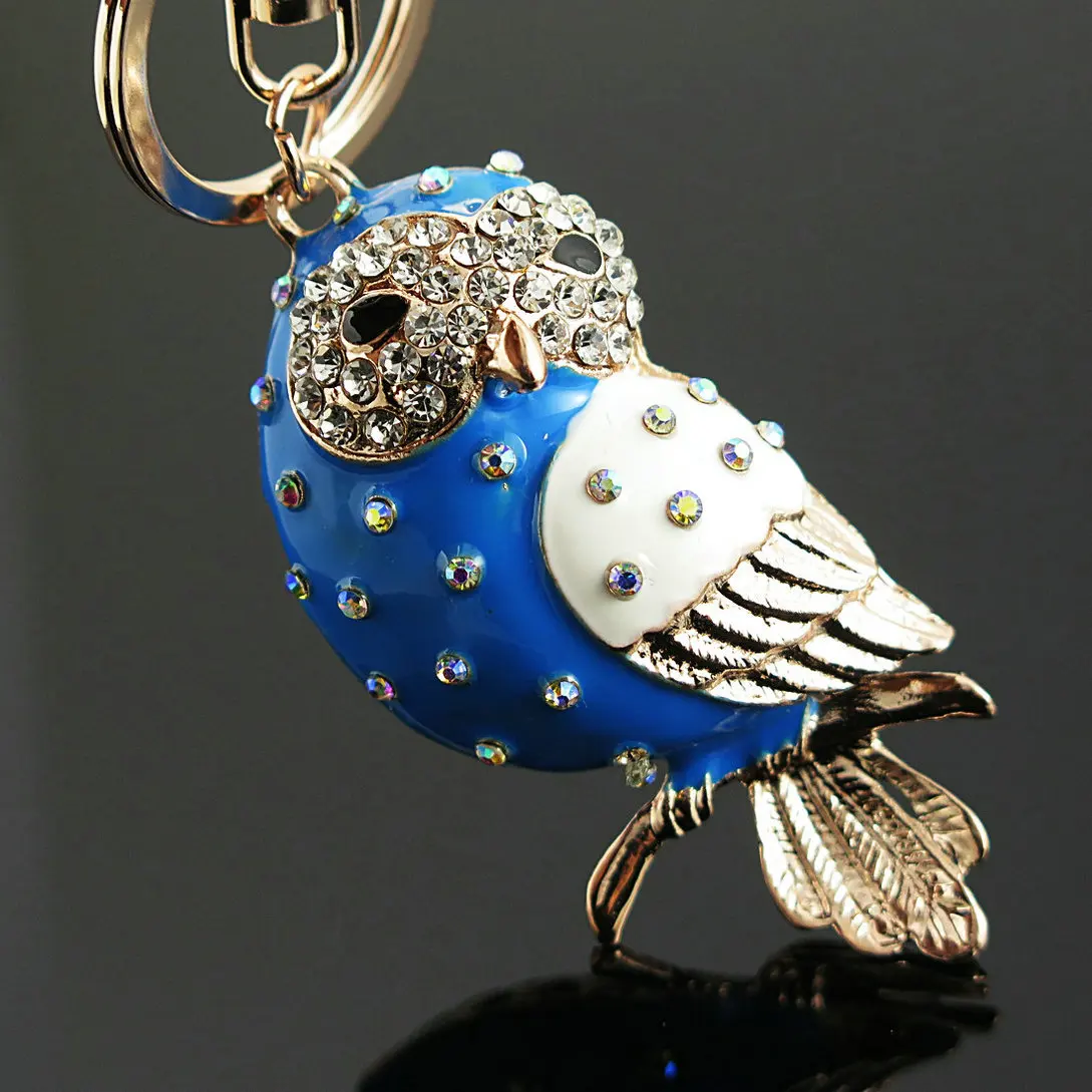 Lovely-Key-Chain-Coloful-Crystal-Owl-Bird-Animal-Keychains-Enamel-Metal ...