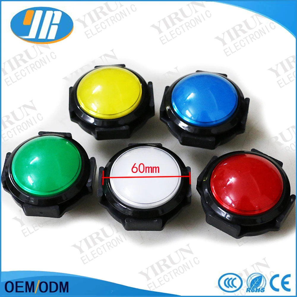 10pcs/ lot 60mm Convex Round Push Button 12V Illuminated Push Button ...