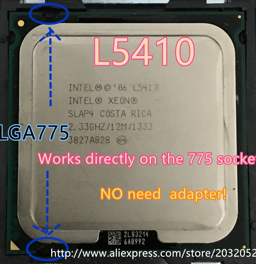 Lntel xeon l5410 2.33ghz/12m/1333mhz/cpu igual a lga775 core 2 quad ...