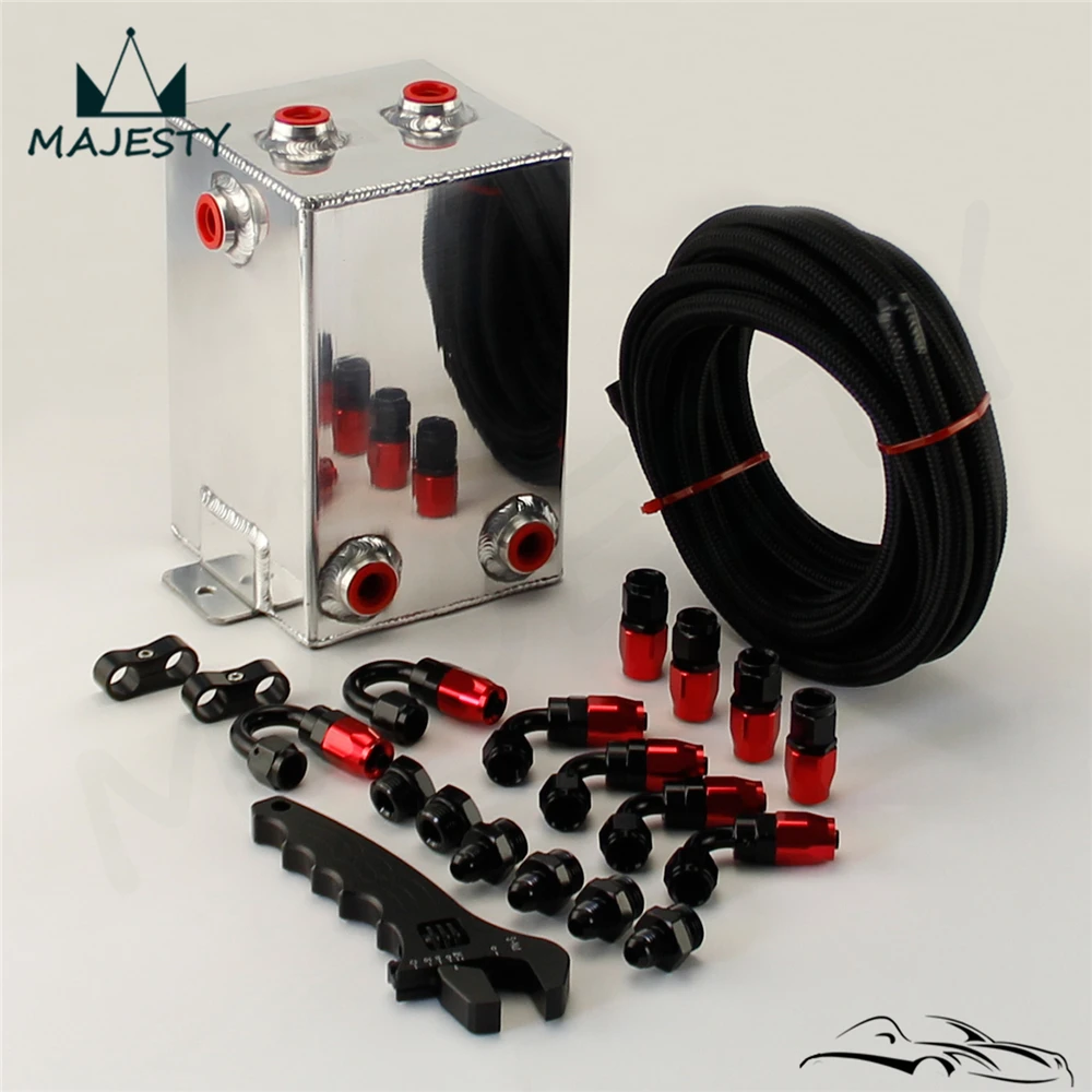 3L Aluminium Universal Complete Fuel Surge Tank Swirl Pot System+wrench ...