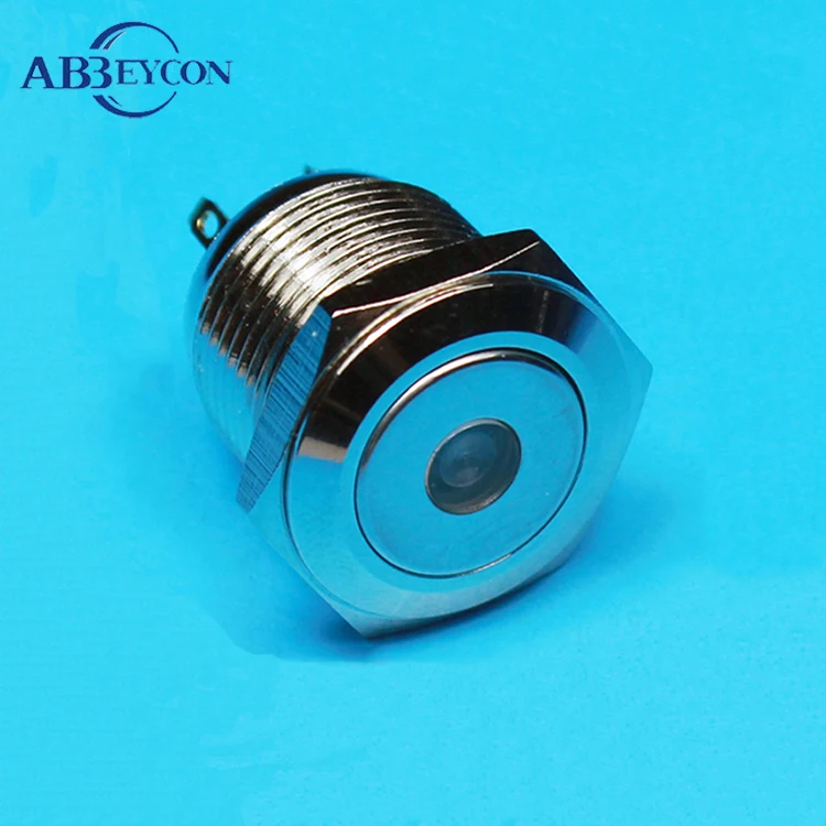 16312F-16mm-1NO1NC-momentary-push-button-switch-illuminated-dot-metal ...