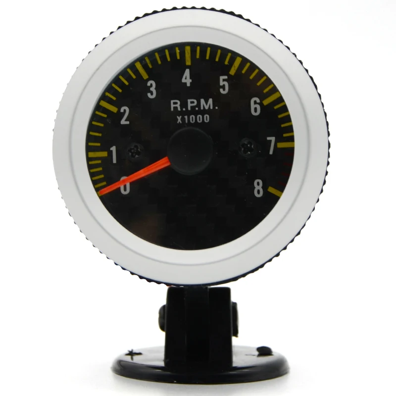 2" 52mm Auto Car Tachometer gauge analog Carbon Fibre Face 0 8000 RPM ...