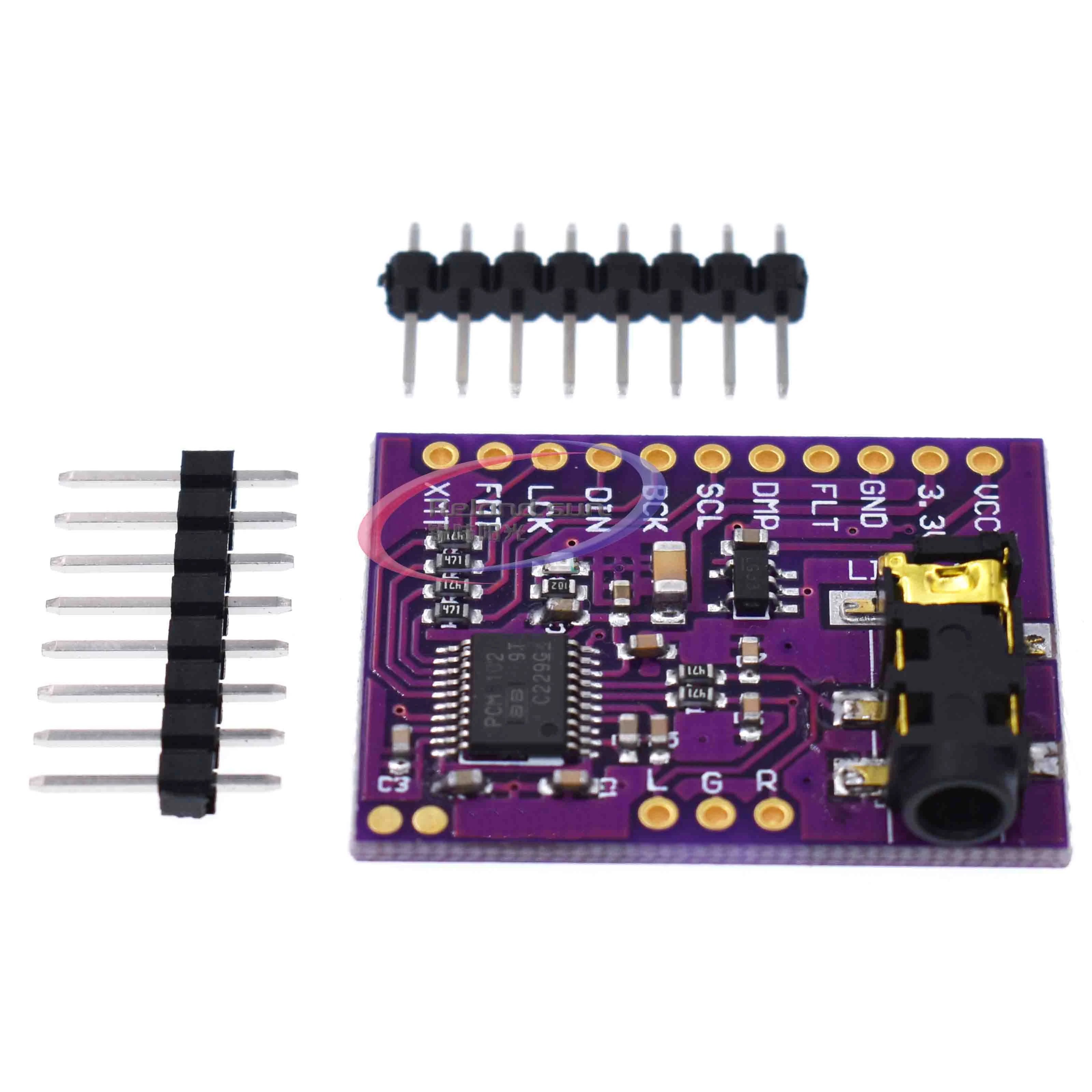 for Raspberry Pi pHAT Sound Card I2S Interface PCM5102 DAC Module 24-bit Audio Board with Stereo ...
