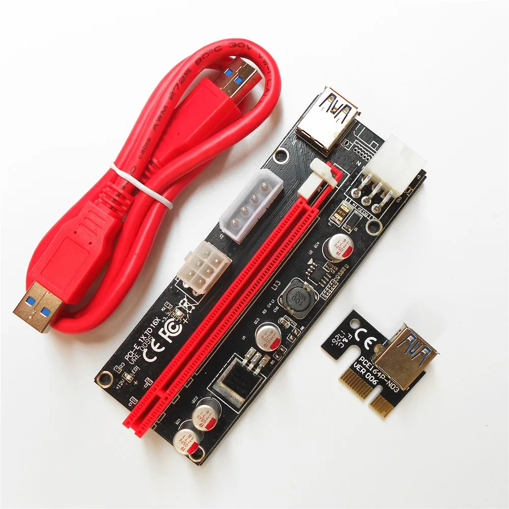 30pcs In Stock VER009S PCI E Riser Express Riser Card 1x to 16x 6Pin ...