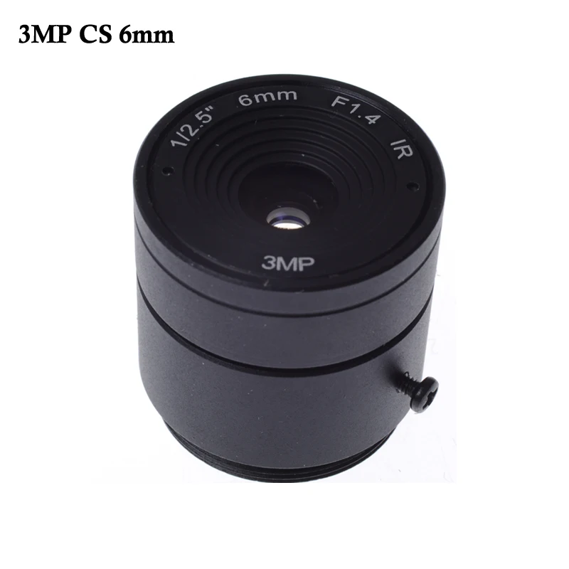 Wholesale CCTV LENS 6mm 53degrees 1/2.5 " 3MP F1.4 Fixed CS Mount Mega ...