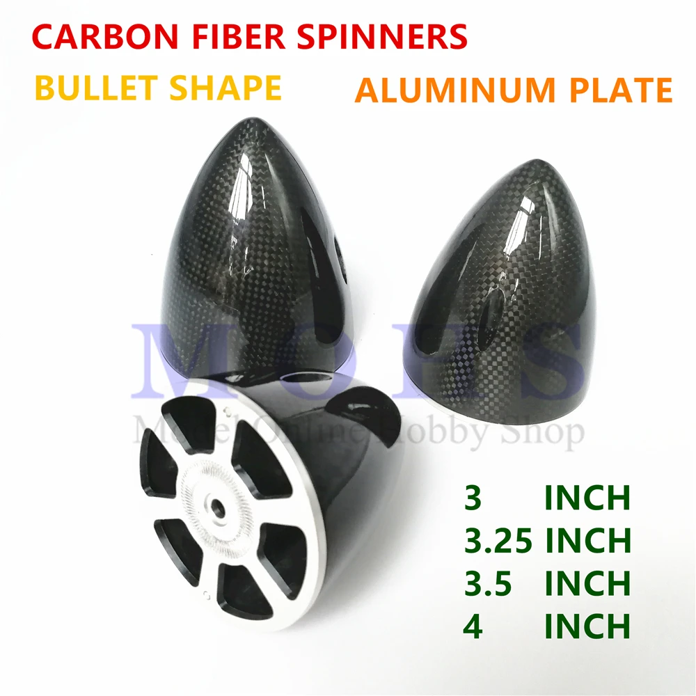 carbon fiber spinner aluminum plate bullet shape 3 3.25 3.5 4 inch full ...