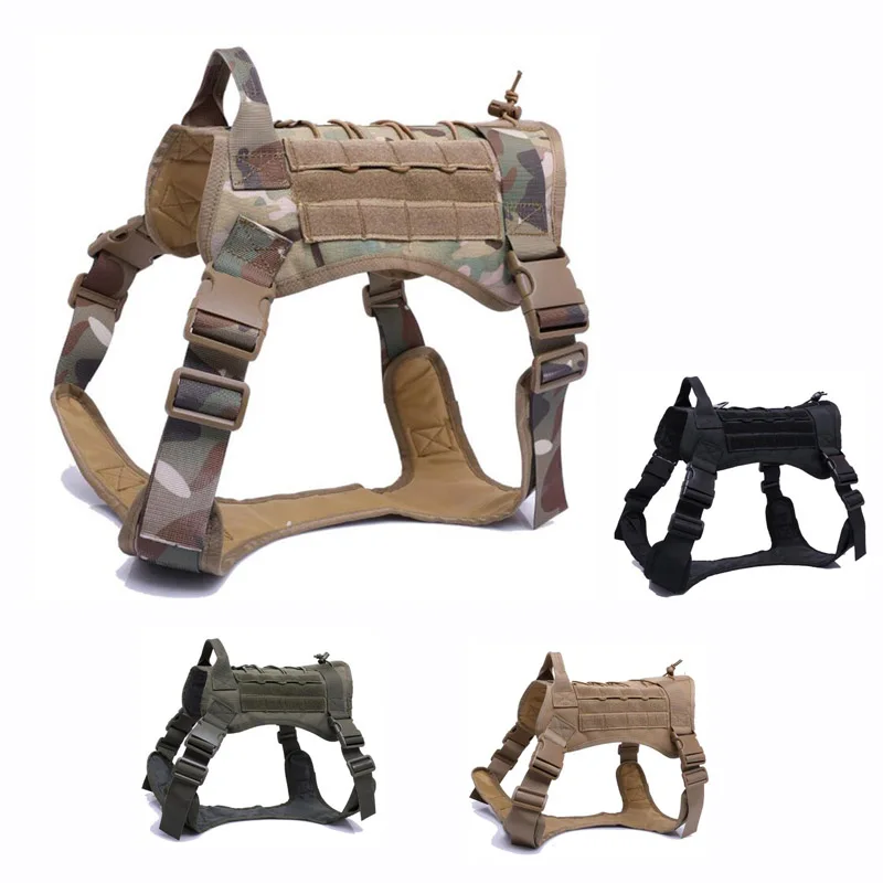 Nylon Tactical Dog Vest Waterproof Military Training Hunting Dog Molle ...