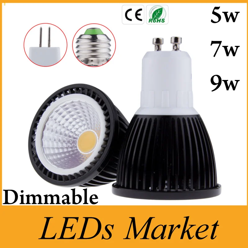 Bombilla LED E27/GU10/MR16, luz de 110V/220V, lámpara Led regulable MR16, foco LED COB blanco ...