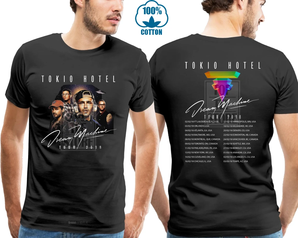 New Tokio Hotel Tour 2018 Men Gildan Black T Shirt S 4Xl-in T-Shirts ...
