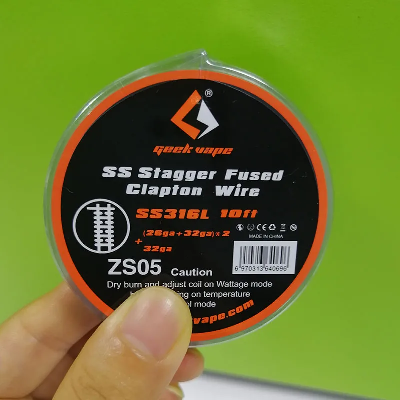 10ft GeekVape SS316L Kanth A1 Ni80 Stagger Fused Clapton Framed Staple ...