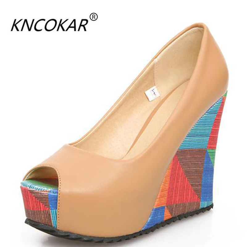 Ultra High Heels Wedges Shoes Female Shallow Mouth Platform Open Toe ...