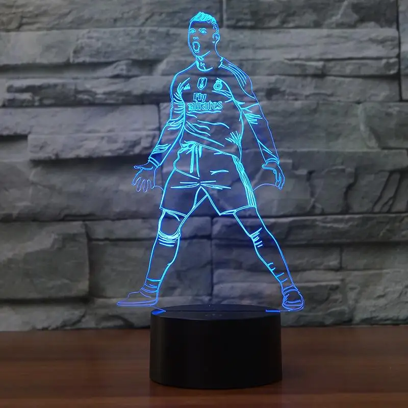 Football Players Lampe Optique 3d Led Illusion Football Table Lamp Home ...