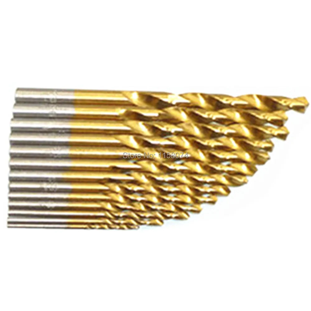 13pcs Titanium Coated Hss Twist Drill Bit Set 1.5mm 6.5mm Woodworking ...