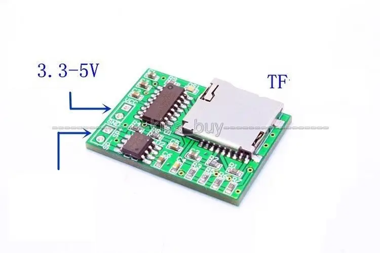 MP3 Decoder Board TF Card Audio Decoding Module with 3W Amplifier 3.3 ...