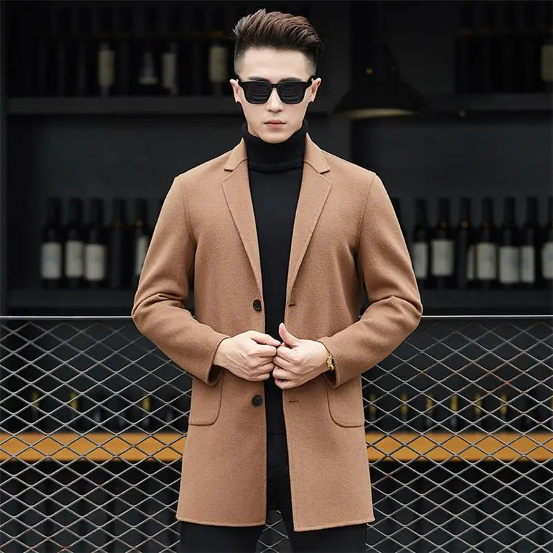 New 2018 Men Autumn Winter Woolen Coat Overcoats Jacket Men's Casual ...