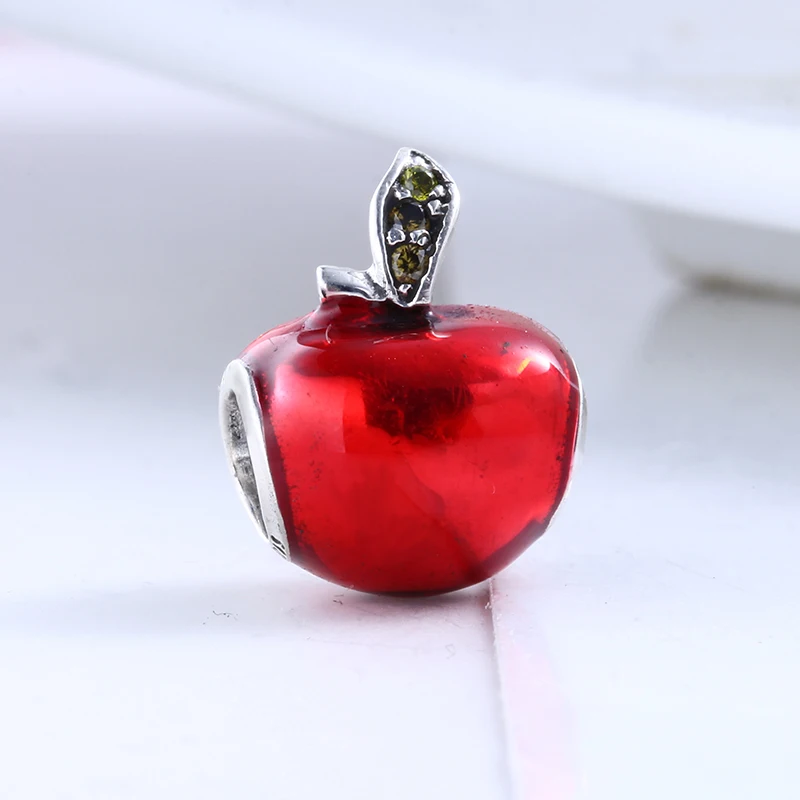 High Quality 925 Sterling Silver Christmas Red Apple Beads Fit Original ...