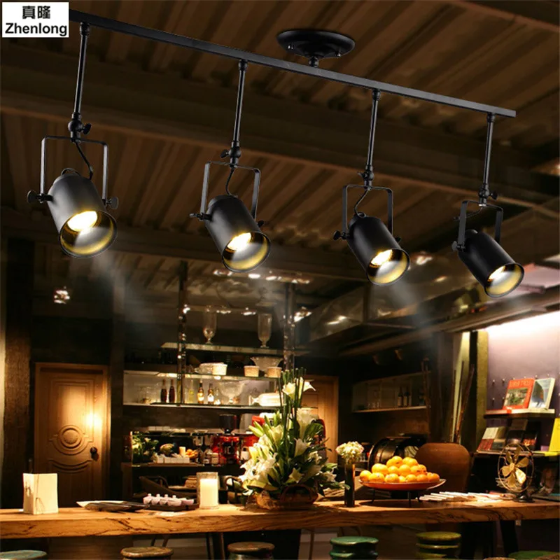 Retro Industrial Loft LED Track Light Led Rail Lamp Leds Spotlights ...