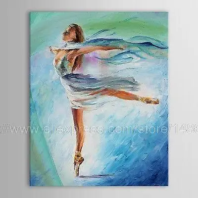 Hand Painted Oil Painting People The Girl Dance Ballet Without ...