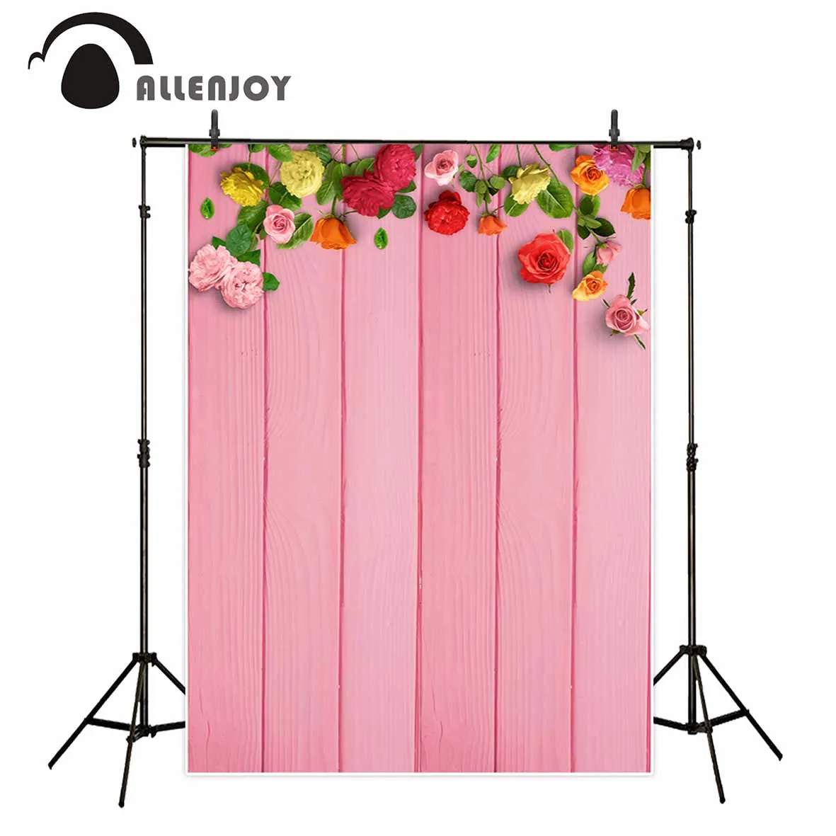 Allenjoy Pink wood colorful flowers cute background for children ...