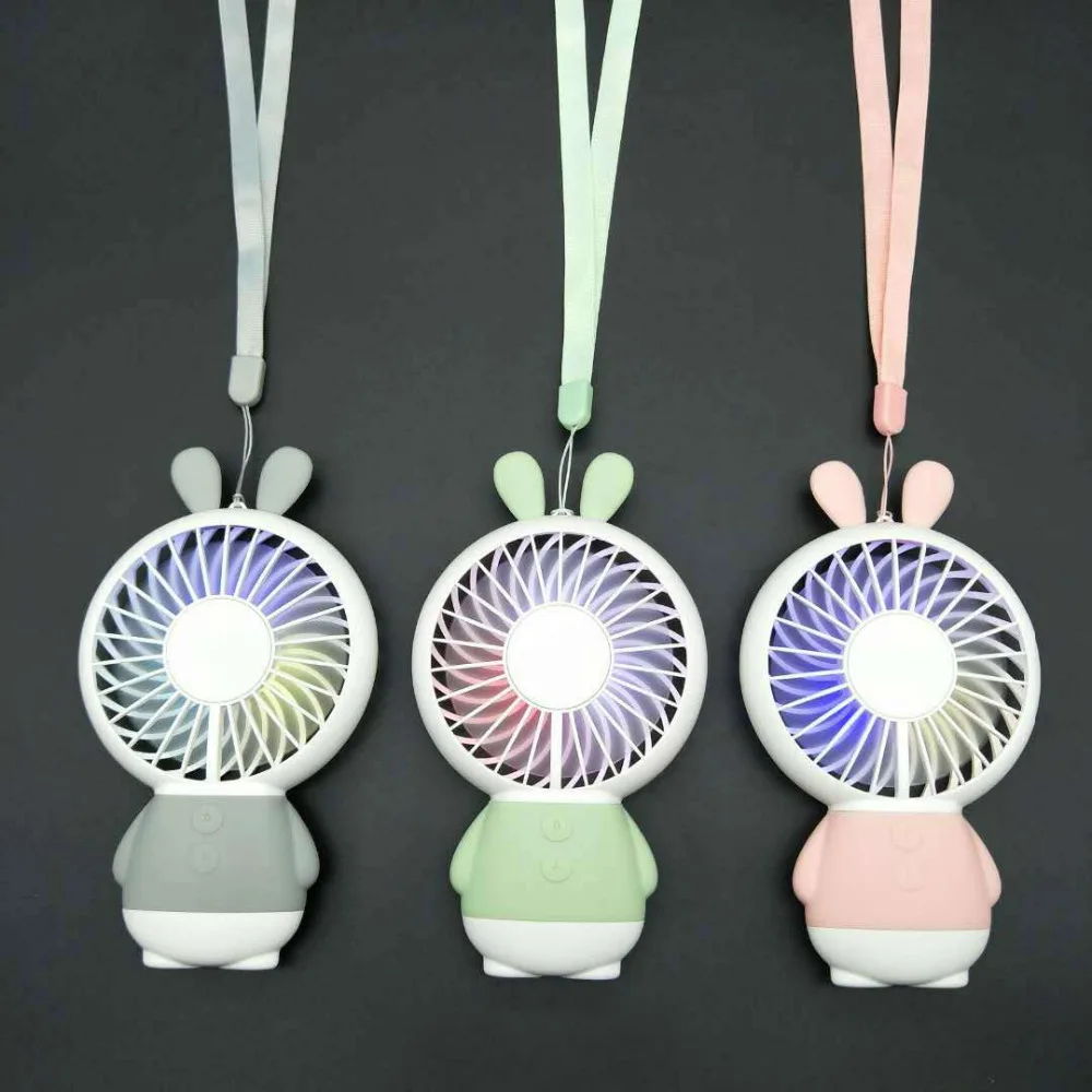 Portable Hand Fan Battery Operated Usb Power Handheld Mini Fan Cooler With Lanyard Cute Handheld