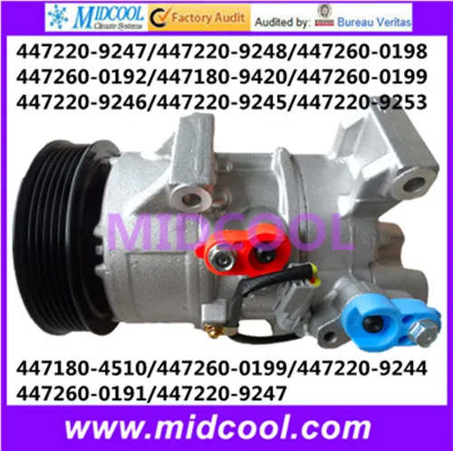 HIGH QUALITY AUTO AC COMPRESSOR 5SEU12C FOR 447220 9247/447220 9248/ ...