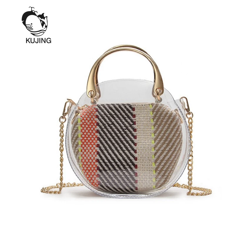 KUJING Damen Handtasche Mode Runde Transparent Frauen Tasche Luxus ...