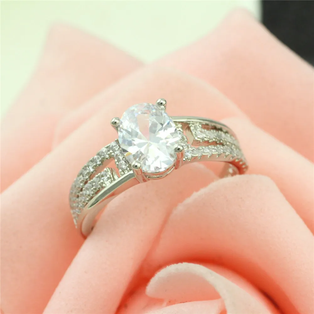 The new han edition 925 pure silver inlay zircon ring Birthday gift ...